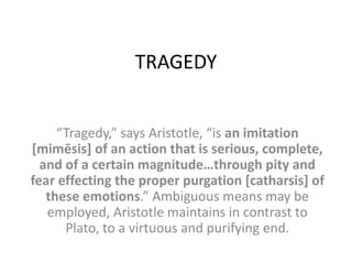 ARISTOTLE"S TRAGEDY BY BHAWNA BHARDWAJ | PPT