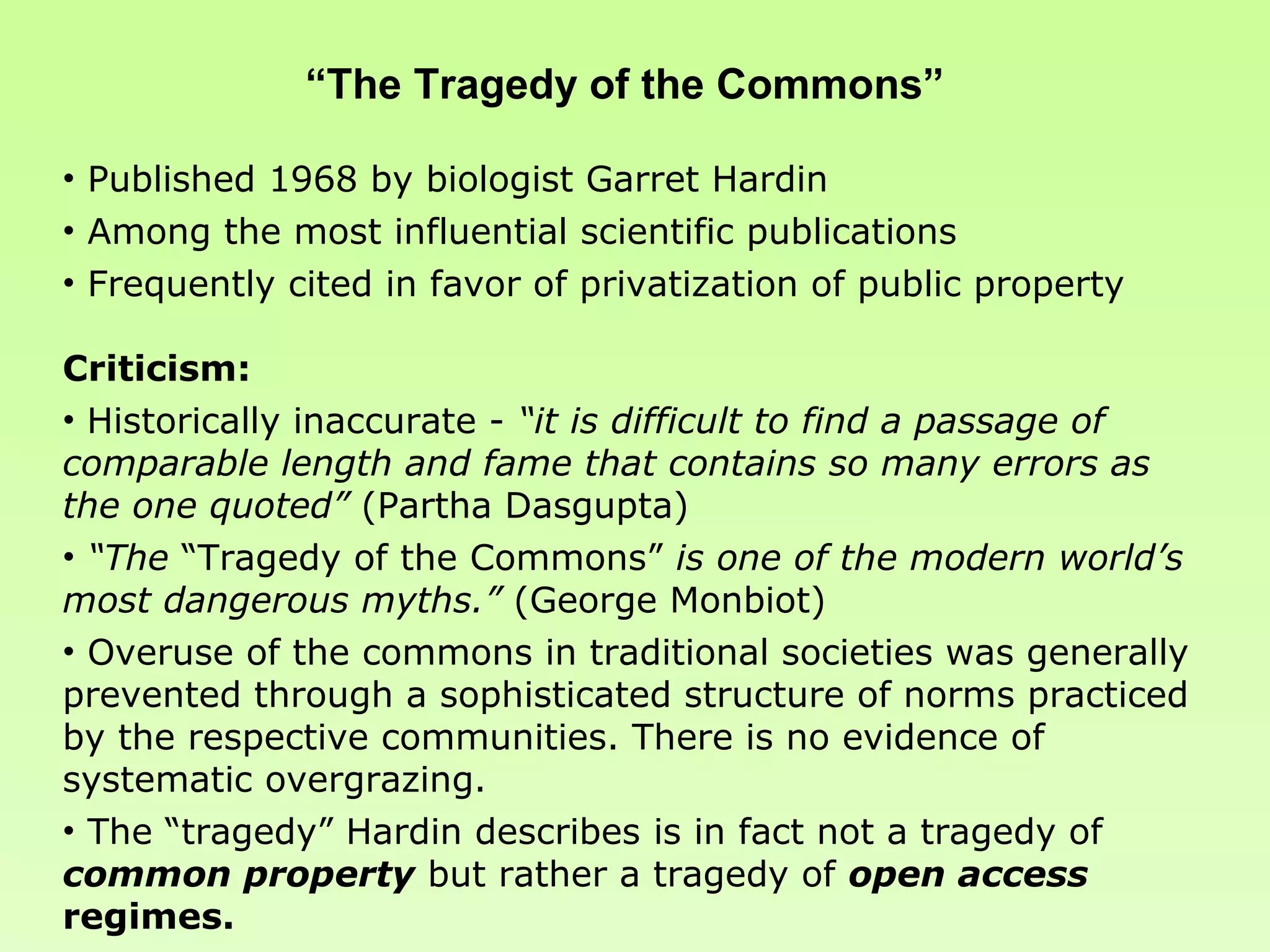Tragedy of the Commons | PDF
