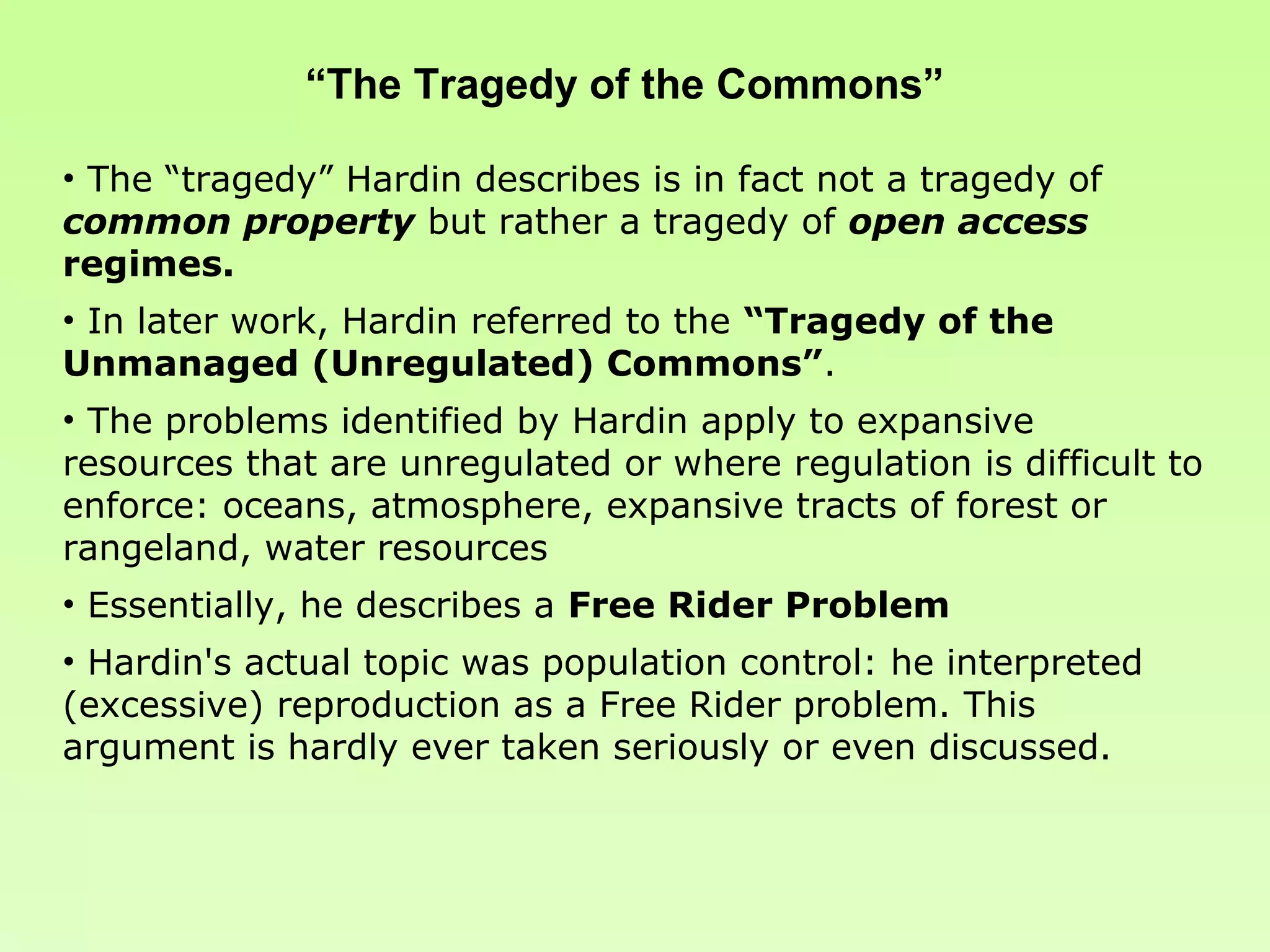 Tragedy of the Commons | PDF