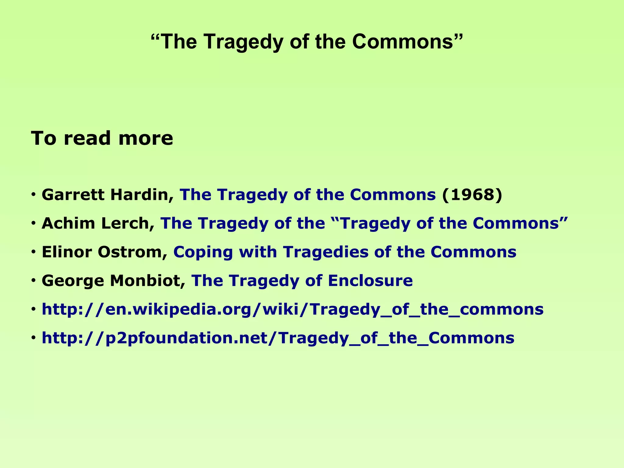 Tragedy of the Commons | PDF