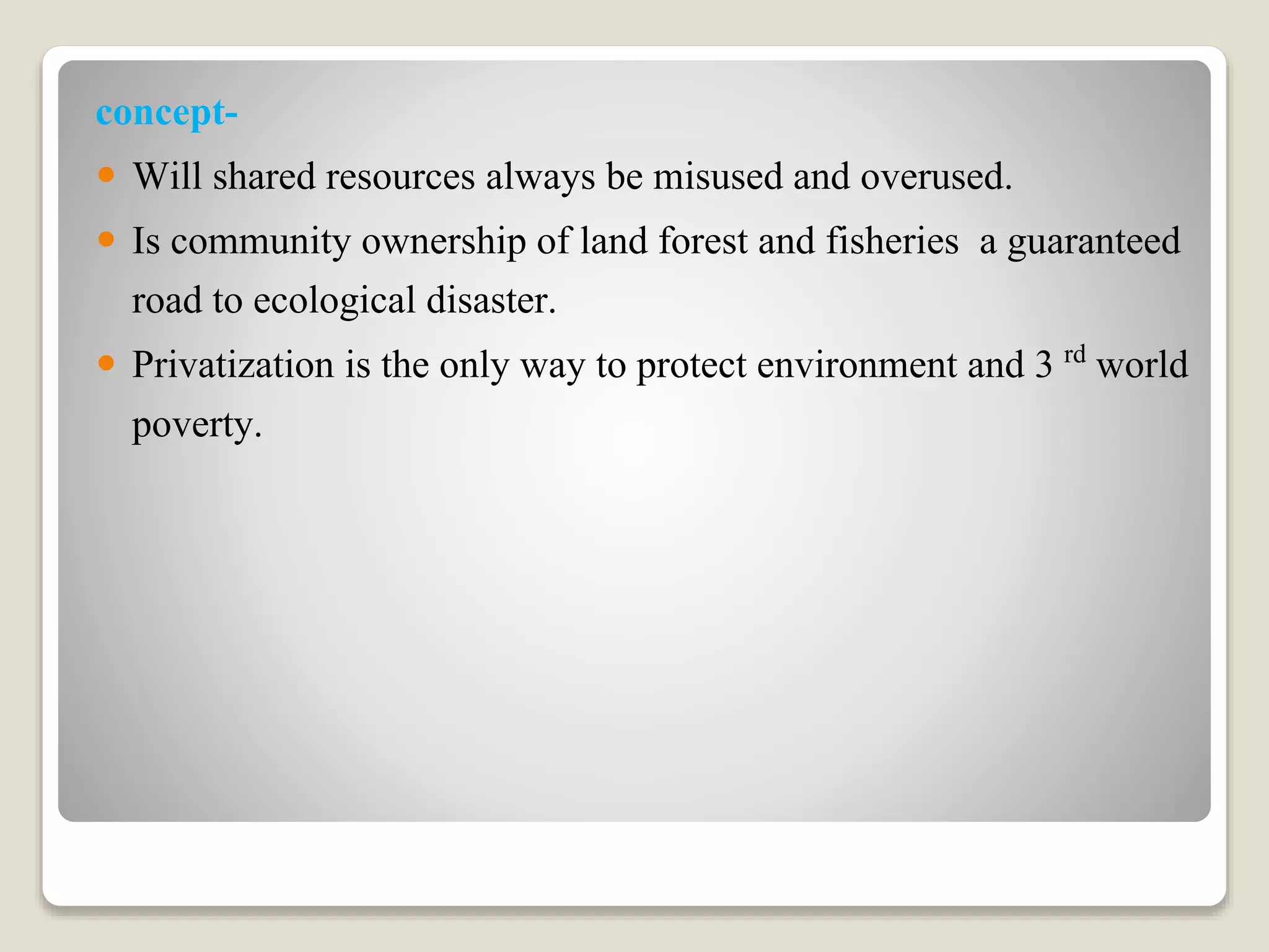 Tragedy of commons | PPTX