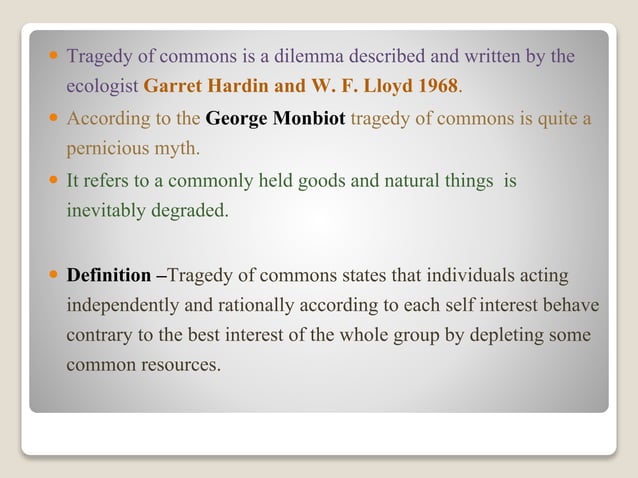 Tragedy of commons | PPTX