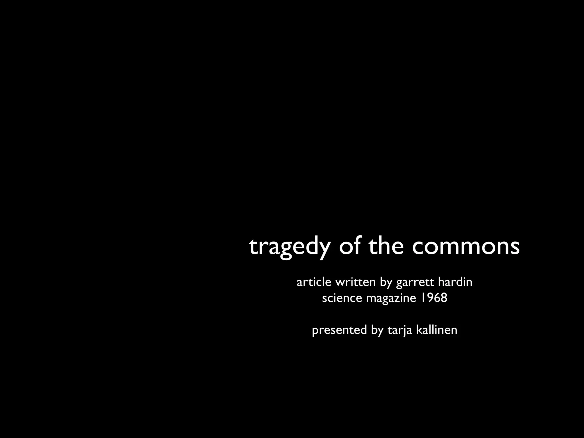 Tragedy of the Commons | KEY | Science