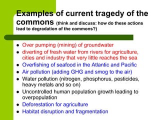 tragedy of the commons.ppt | Agriculture | Industries