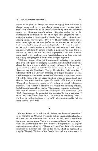 Tragedy, pessimism, nietzsche, by joshua foa dienstag | PDF