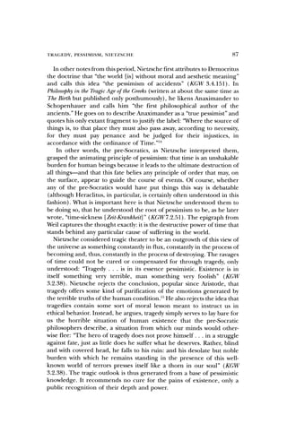 Tragedy, pessimism, nietzsche, by joshua foa dienstag | PDF