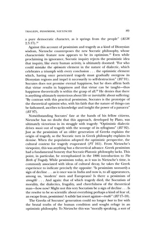 Tragedy, pessimism, nietzsche, by joshua foa dienstag | PDF