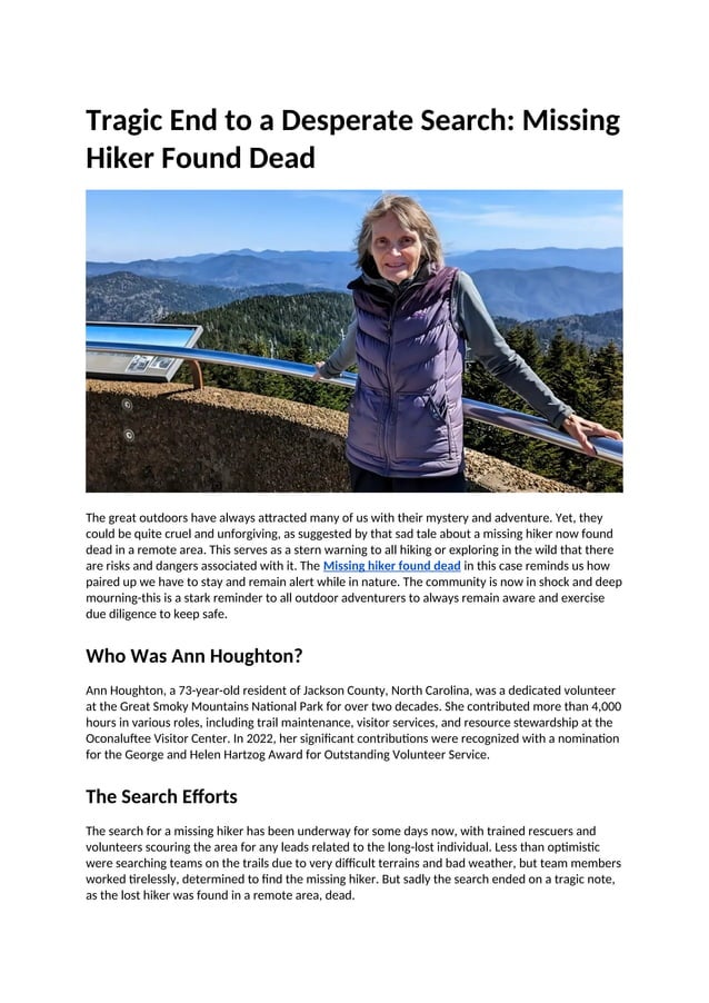 Tragic End to a Desperate Search Missing Hiker Found Dead.docx
