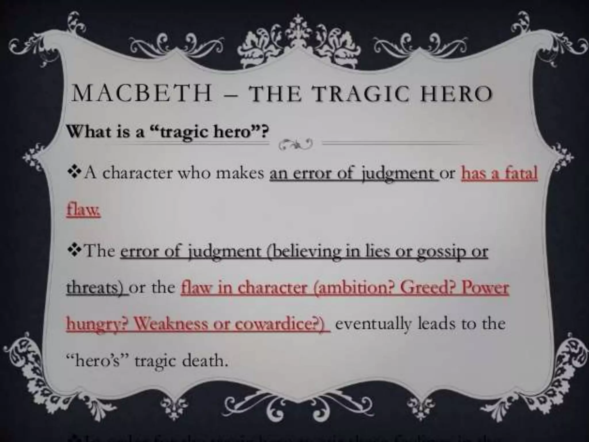 Tragic flaw in macbeth: HAMARTIA | PPTX