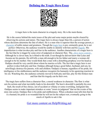 Tragic Hero Essay | PDF