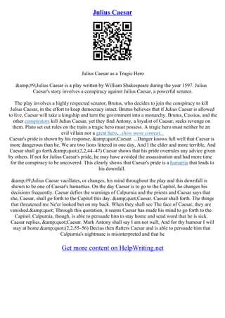 Tragic Hero Essay | PDF