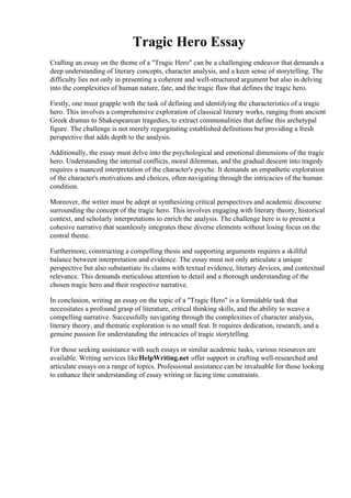 Tragic Hero Essay | PDF