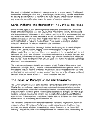 Tragic San Diego Plane Crash Claims Music Industry Icons Dave Shapiro ...