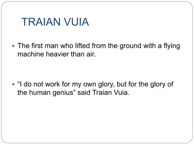 Traian Vuia, pioneer of aviation | PPTX