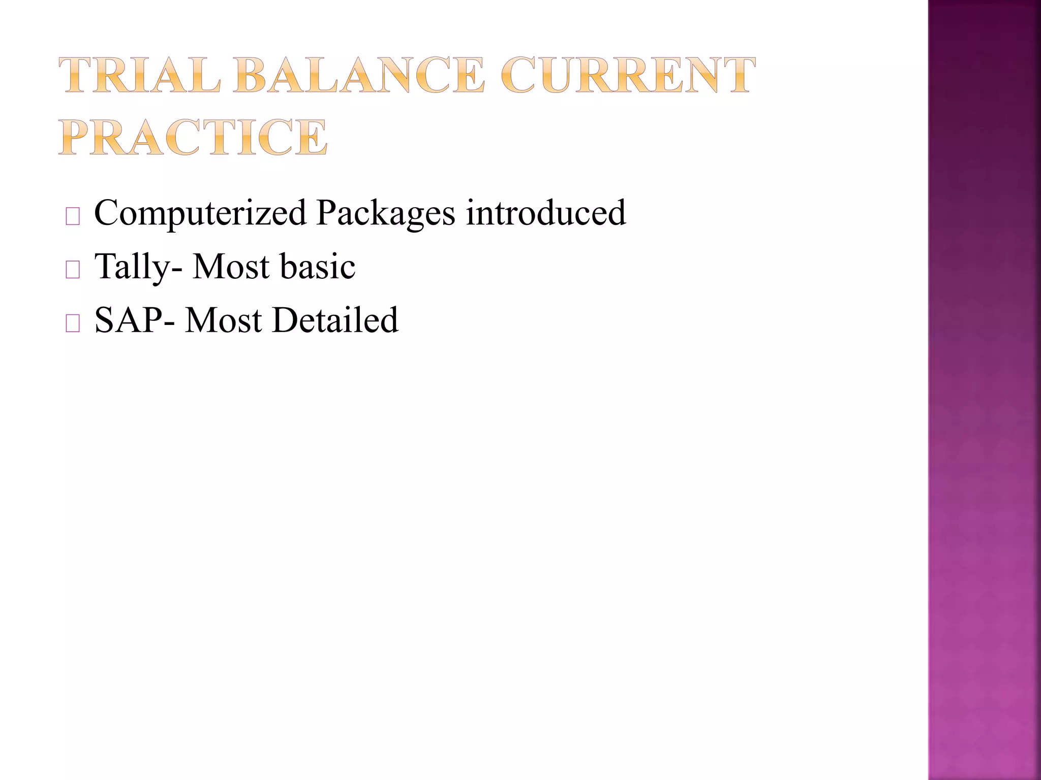 Trail balance | PPT