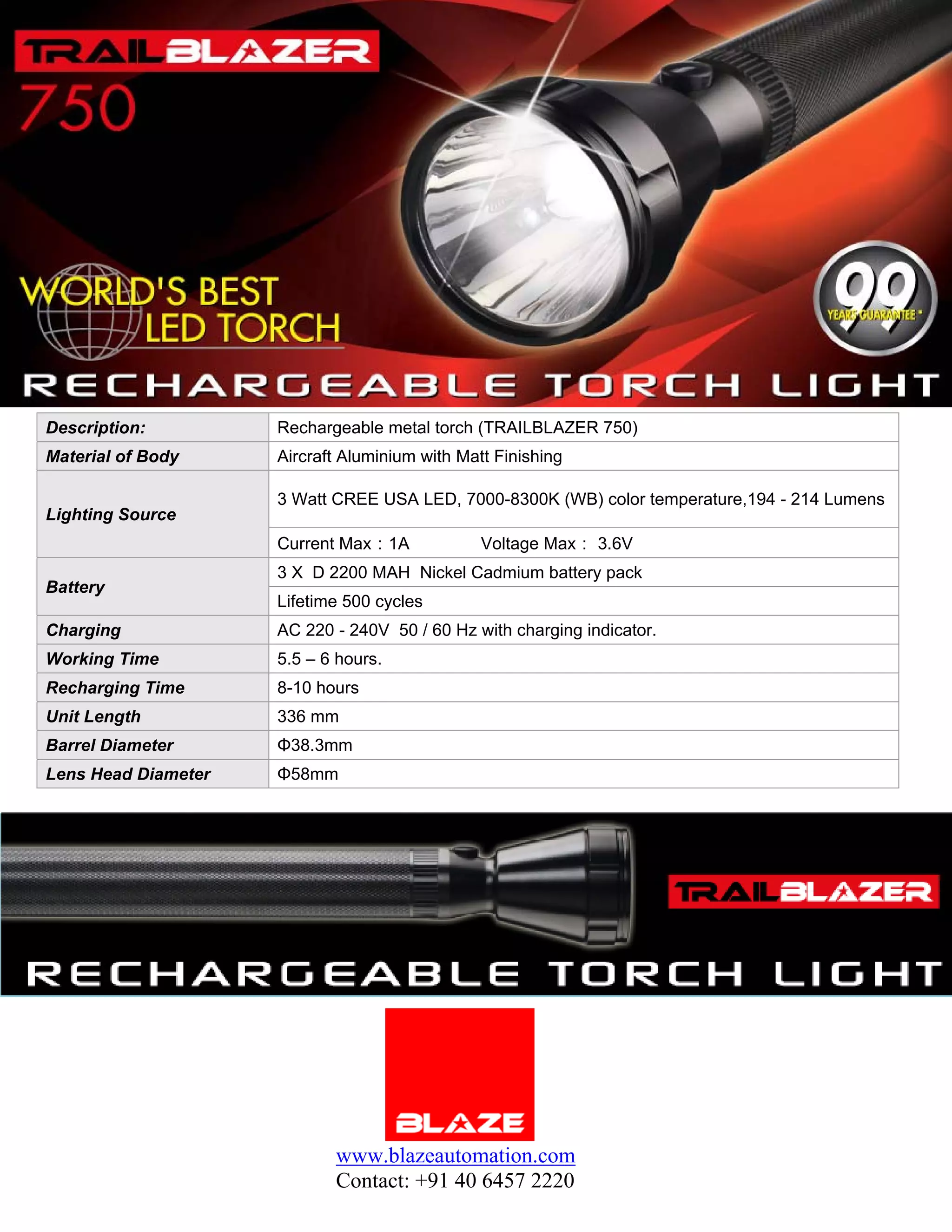 Trailblazer750 specifications | PDF