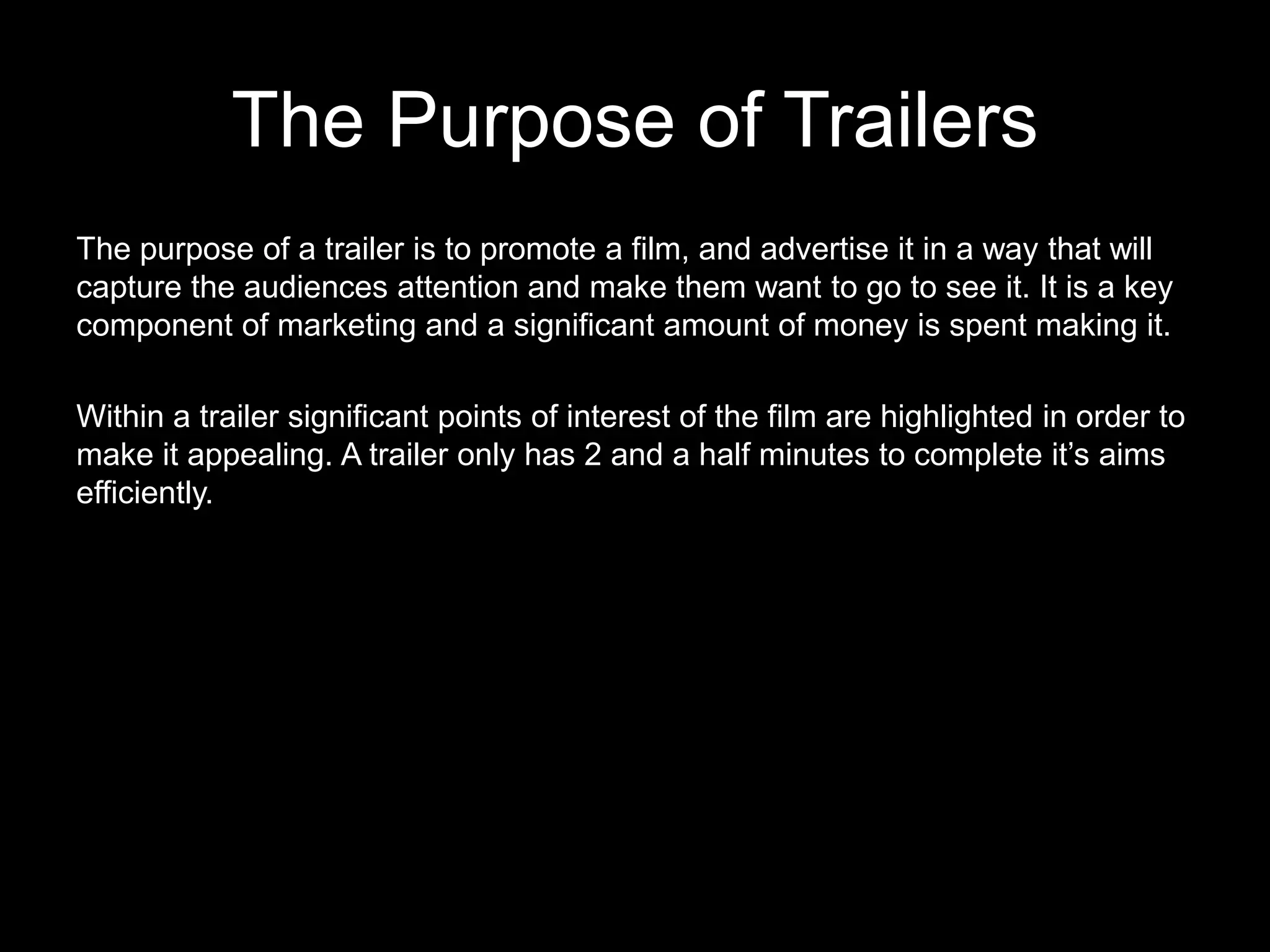 Trailer analysis Black Swan | PPTX