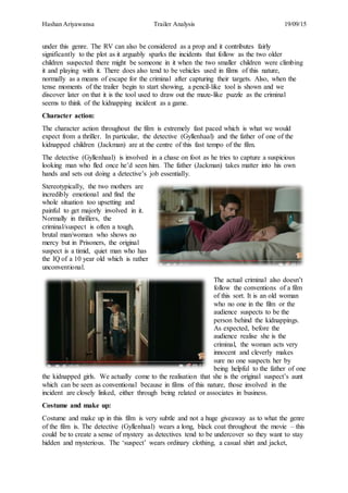 Trailer analysis - Prisoners | DOCX