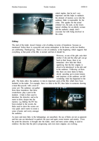 Trailer analysis - Prisoners | DOCX