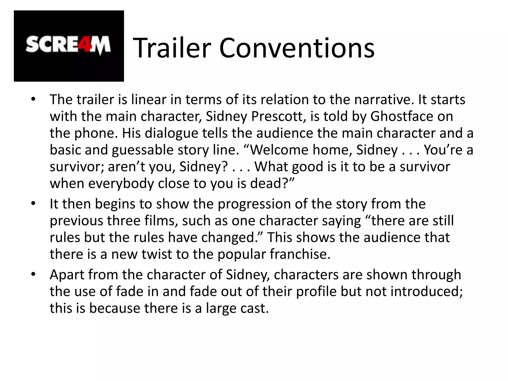 Trailer analysis scream 4 | PPT