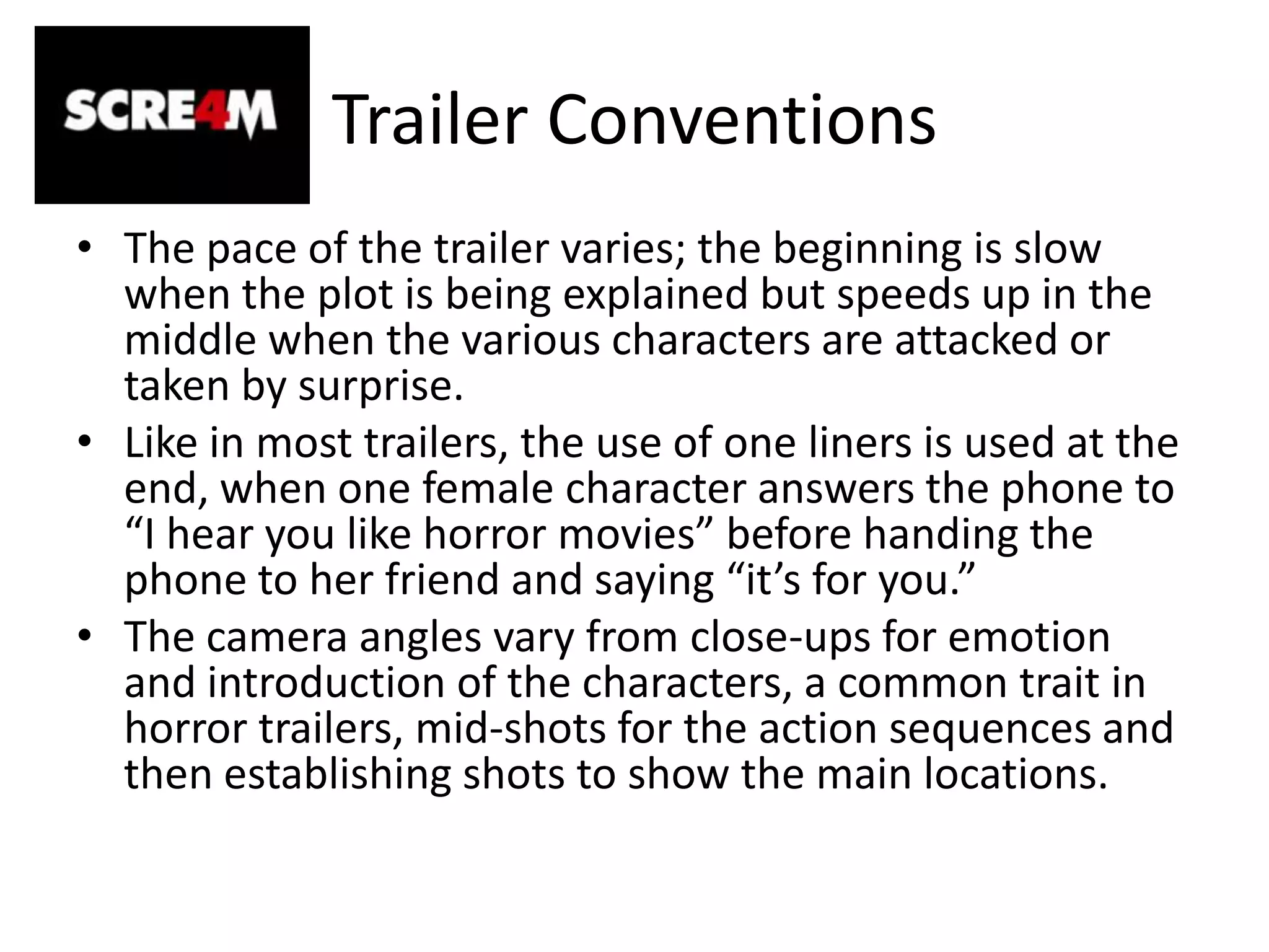 Trailer analysis scream 4 | PPT