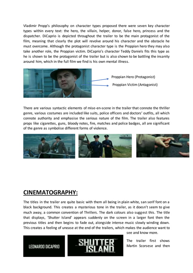 Trailer analysis shutter island | DOCX | Movies | Entertainment