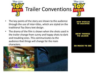 Trailer analysis toy story 3 | PPTX | Drama | Genres