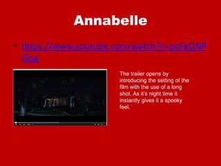 Trailer analysis annabelle | PPTX