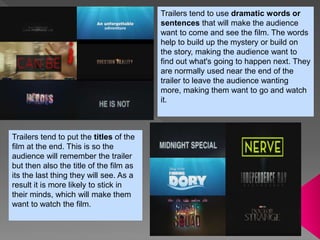 Trailer codes and conventions | PPTX | Music Video | Genres