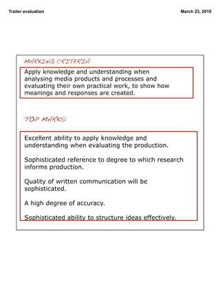 Trailer Evaluation | PDF