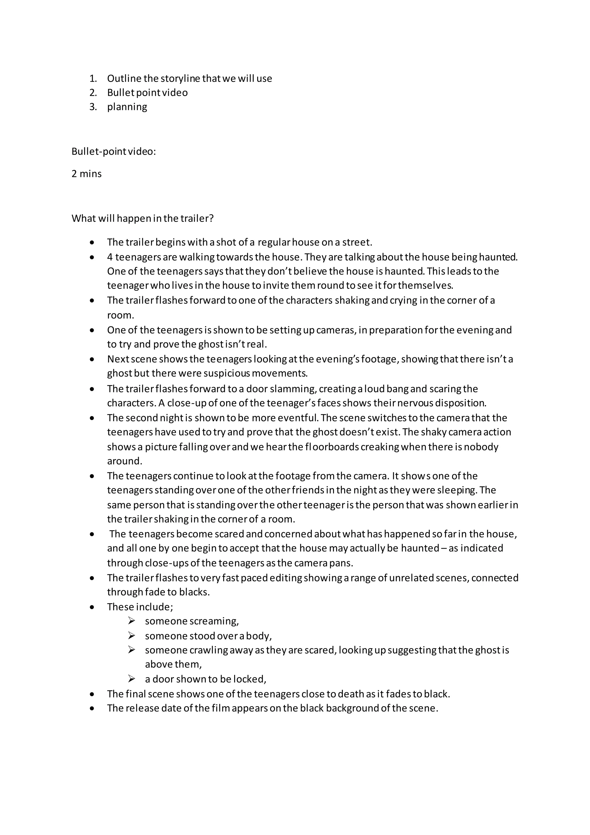 Trailer outline | DOCX