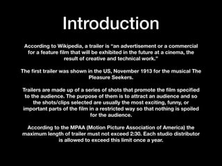 Trailer Presentation | PDF | Video Production | Content Production