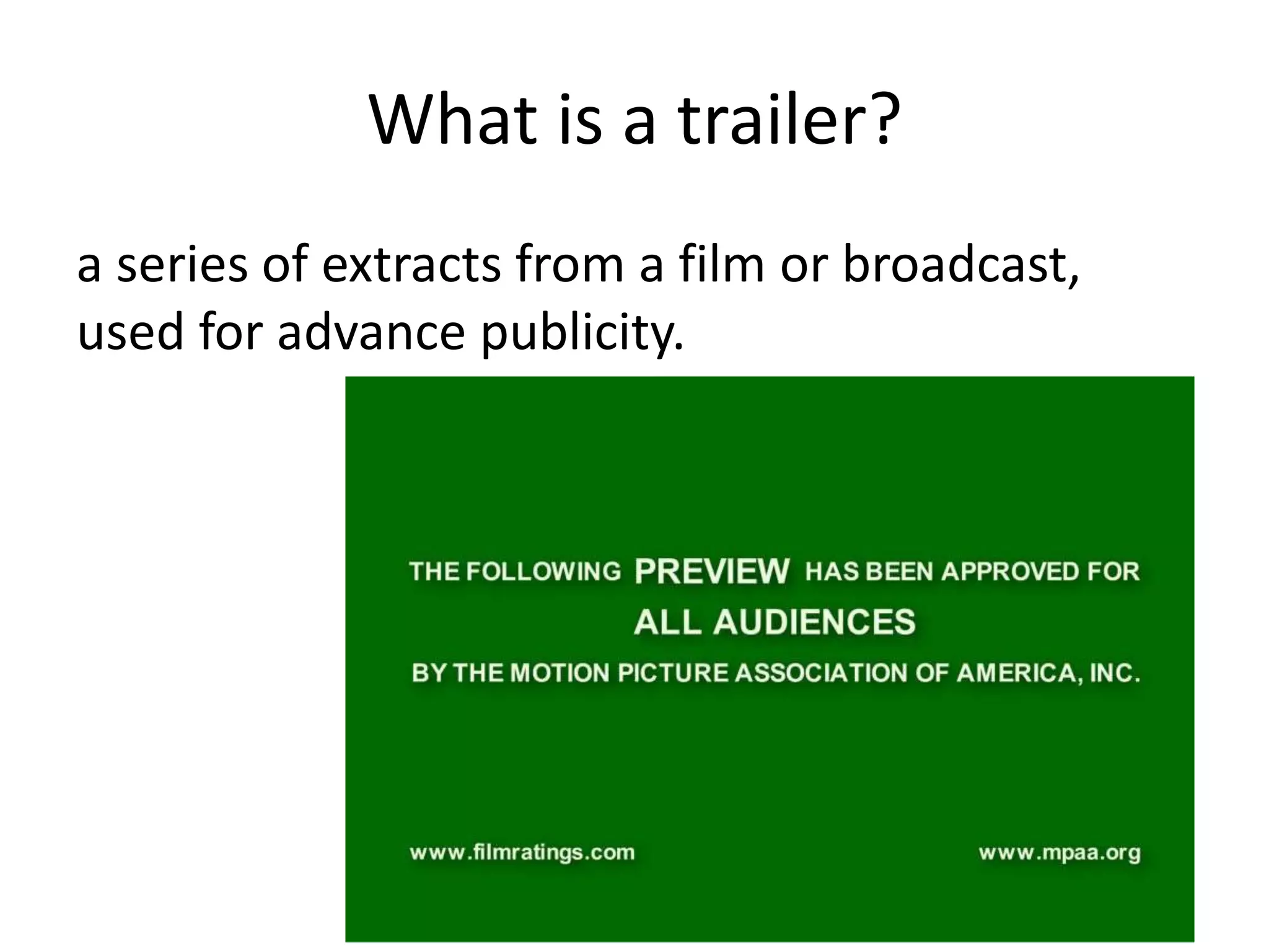 Trailers | PPTX | Movies | Entertainment