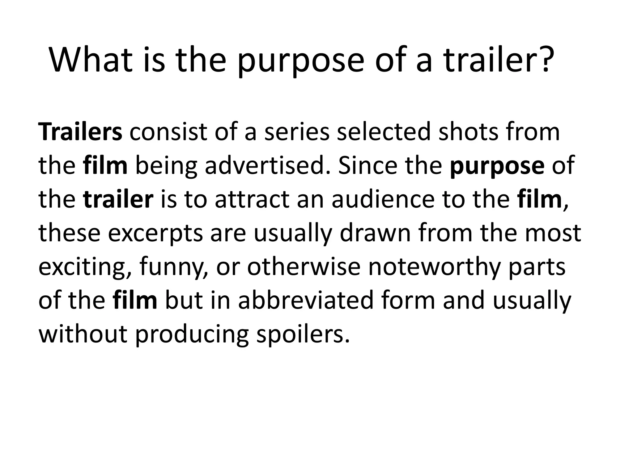 Trailers | PPTX | Movies | Entertainment