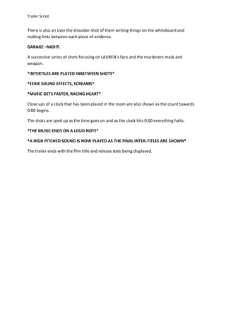 Trailer Script | DOCX