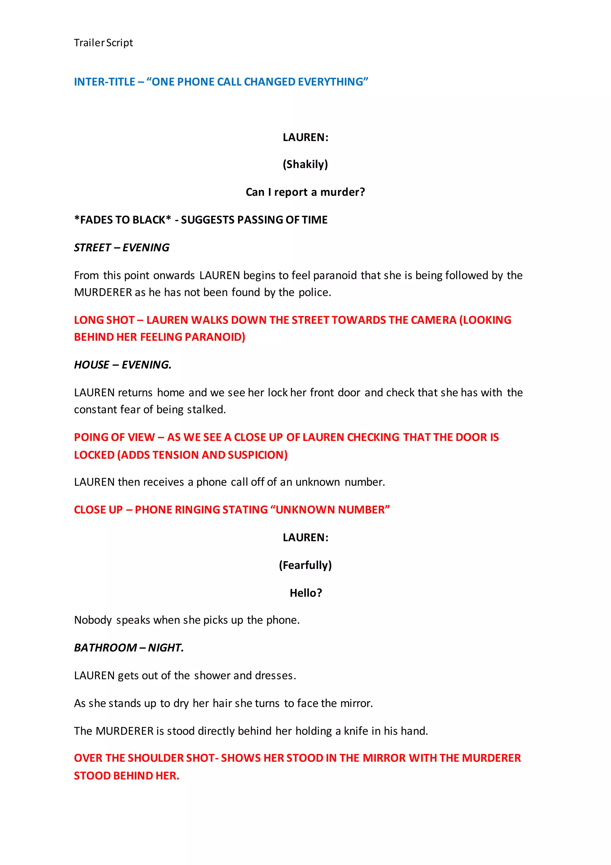 Trailer Script 2 | PDF