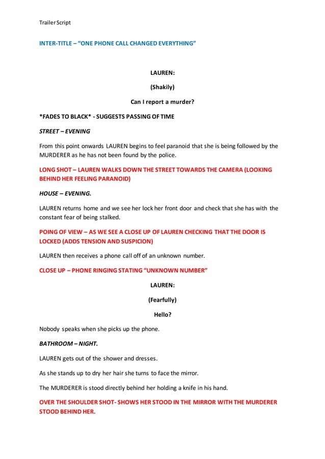 Trailer Script 2 | PDF