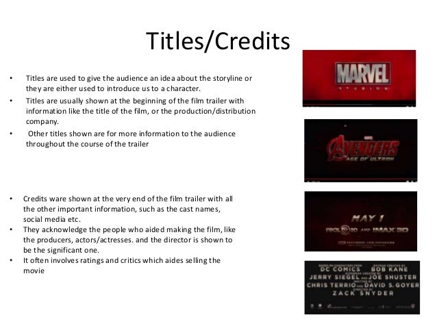 Trailer title and credit conventions