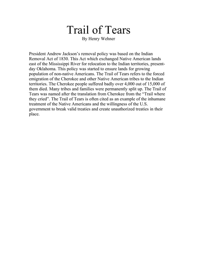 Trail of tears | PDF