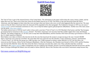 Trail Of Tears Essay | PPT