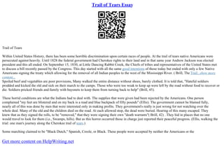 Trail Of Tears Essay | PPT