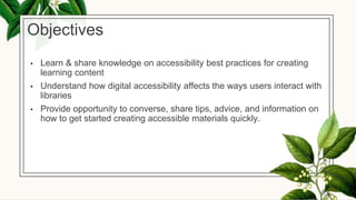 Accessibility Tips: How to create accessible learning content | PPT