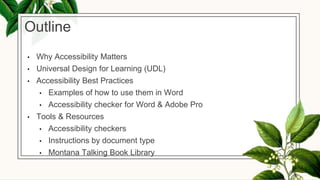 Accessibility Tips: How to create accessible learning content | PPT