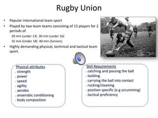 Trainability of Junior Rugby Players | PPT