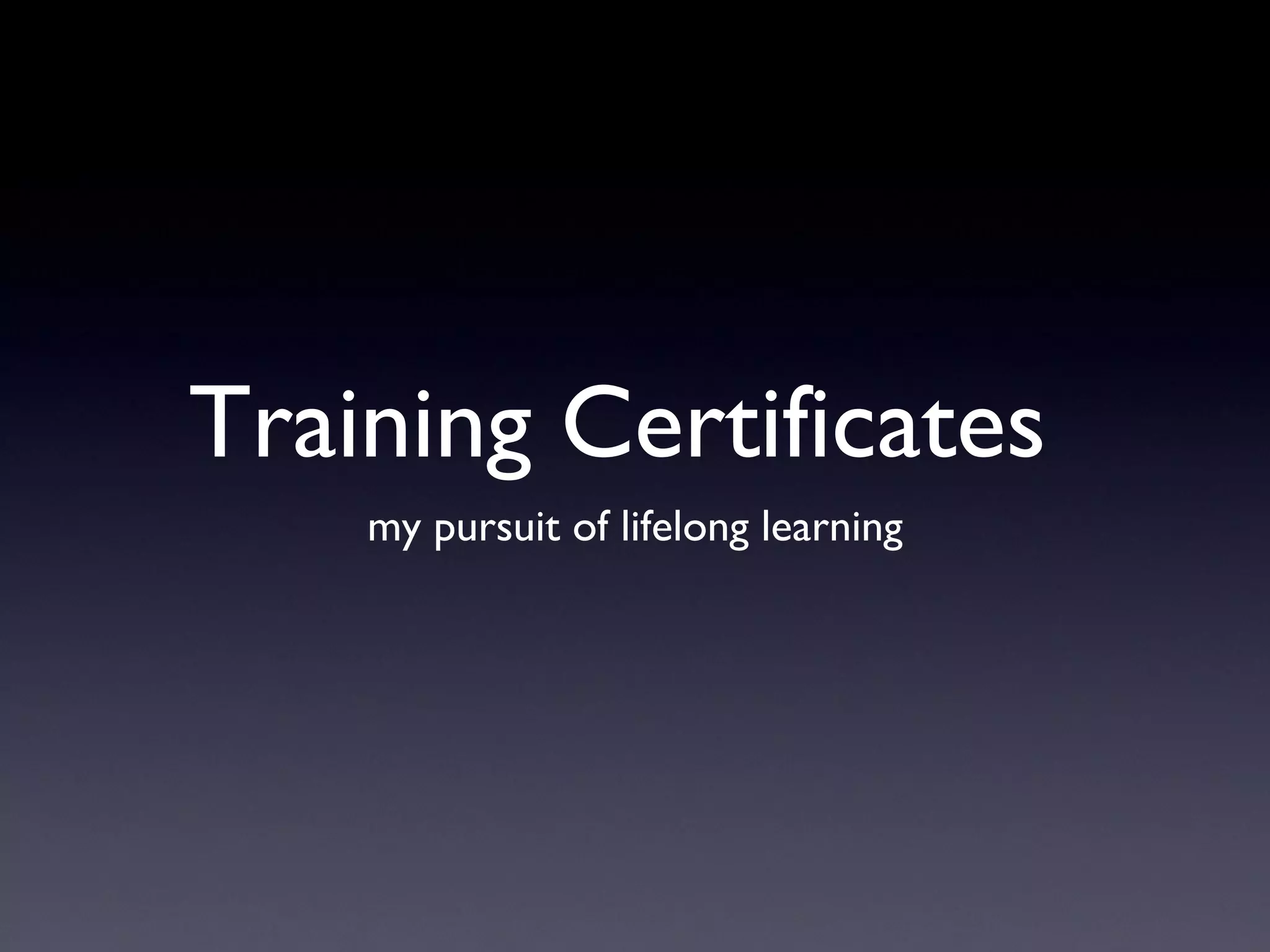 Training certificates | PPT