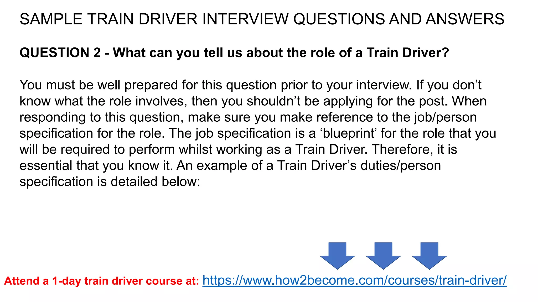 Train Driver Interview Questions and Answers | PPTX