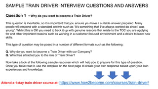 Train Driver Interview Questions and Answers | PPTX