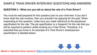 Train Driver Interview Questions and Answers | PPTX