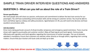 Train Driver Interview Questions and Answers | PPTX