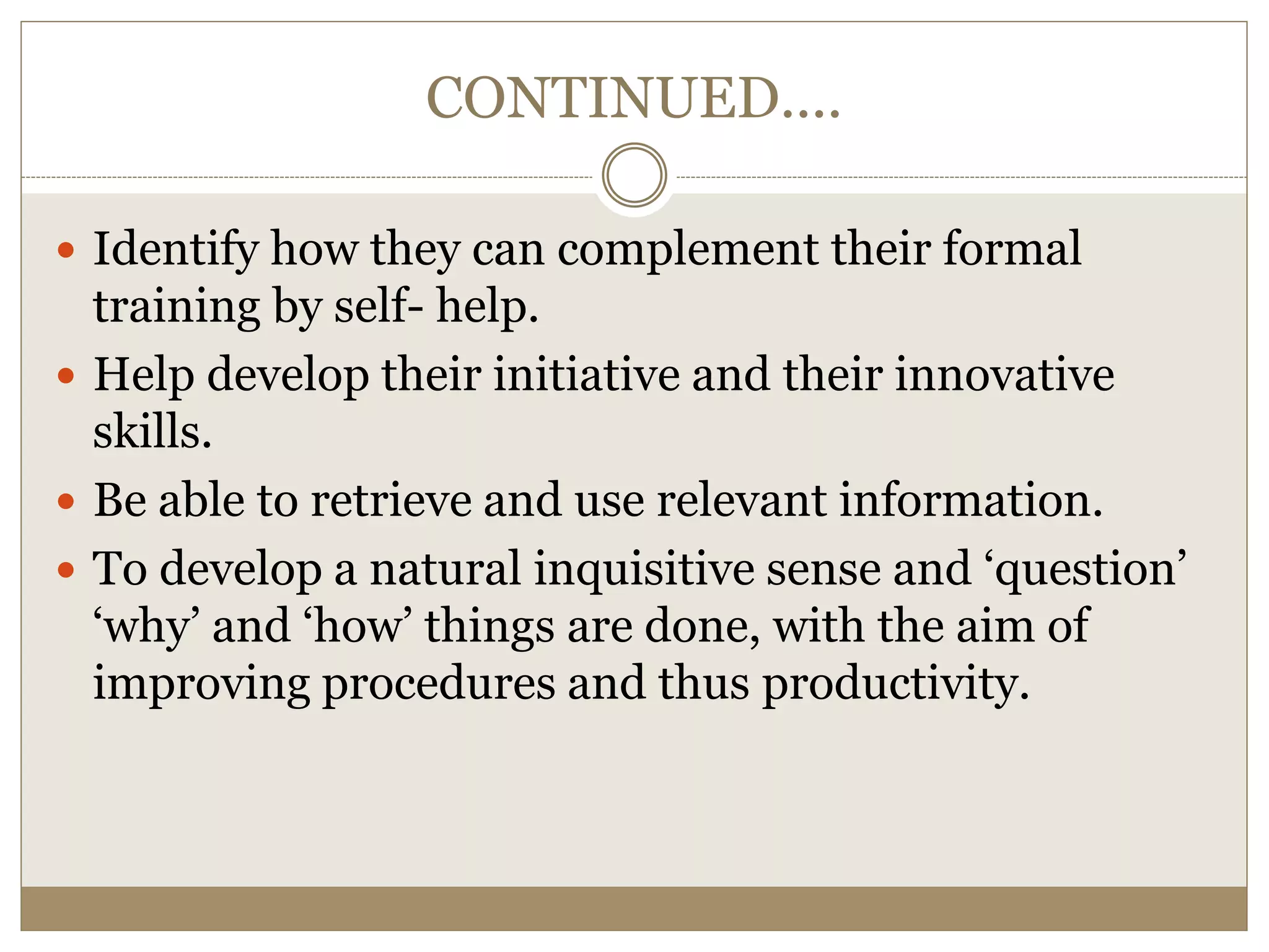 Trainee and trainer's role | PPTX